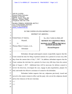 Fillable Online Jon M. Sands Federal Public Defender District of ...