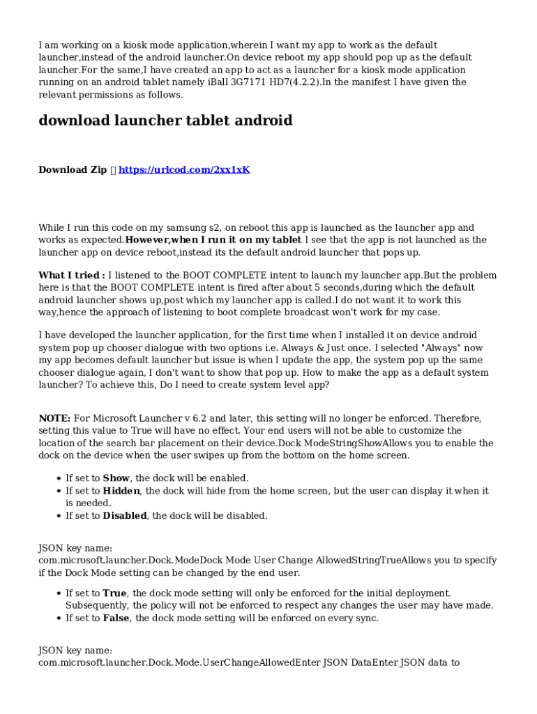 Fillable Online How to set up kiosk launcher on Android devices Fax ...