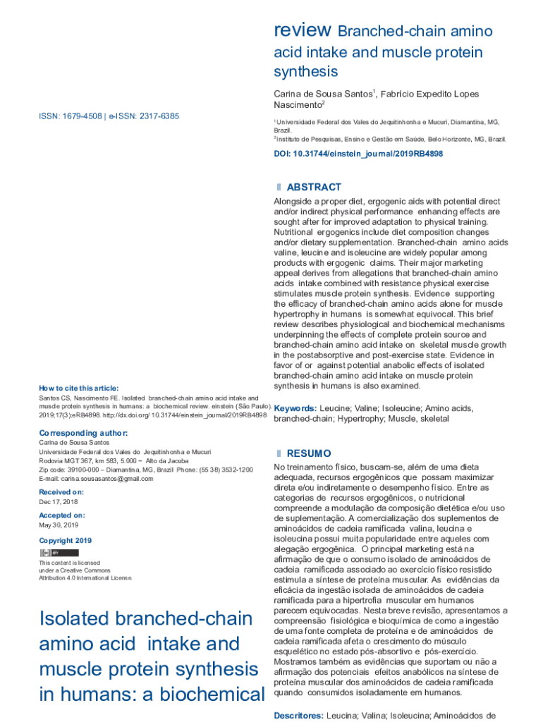 Fillable Online Branched-chain amino acid intake and muscle protein synthesis Fax Email Print ...