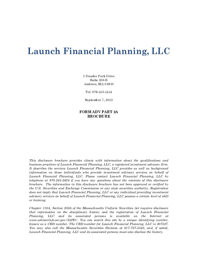 Fillable Online Launch Form ADV Part 2A (Sept. 7, 2023) Fax Email Print ...
