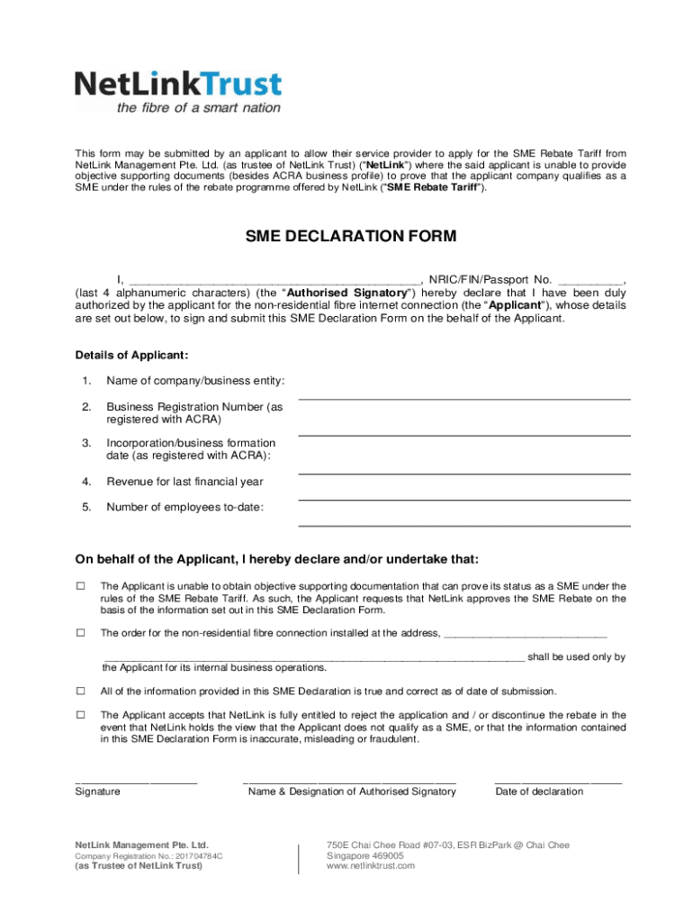 Fillable Online Letter Agreement for SME Tariff Rebate Scheme Fax Email ...