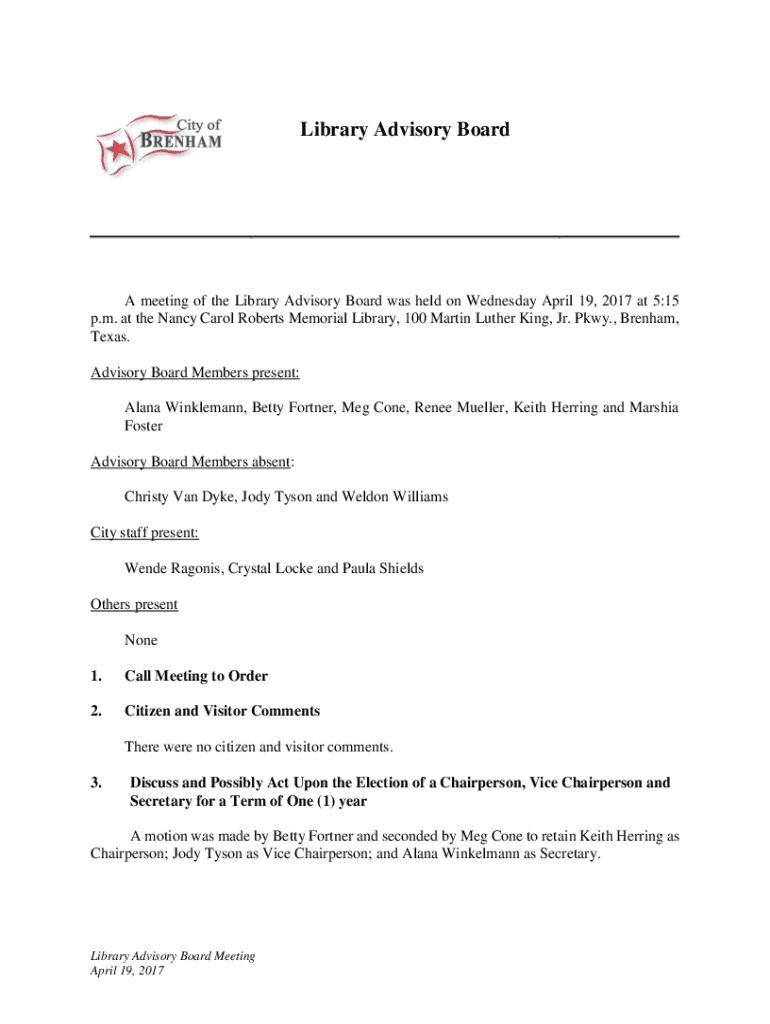 Fillable Online Guest Post: The Library Advisory Board, or How I Didn't ... Fax Email Print ...