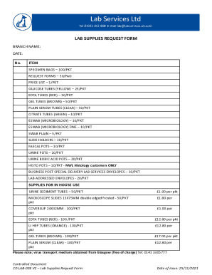 Fillable Online CD-LAB-028-V2-Lab-Supplies-Request-Form Fax Email Print ...