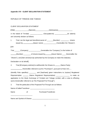 Appendix 1 Statutory Declaration and of Undertaking ... Doc Template | pdfFiller