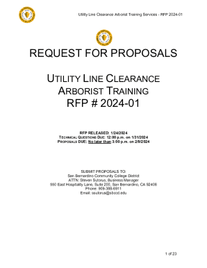 Fillable Online Utility Line Clearance Arborist Training Services - RFP ...