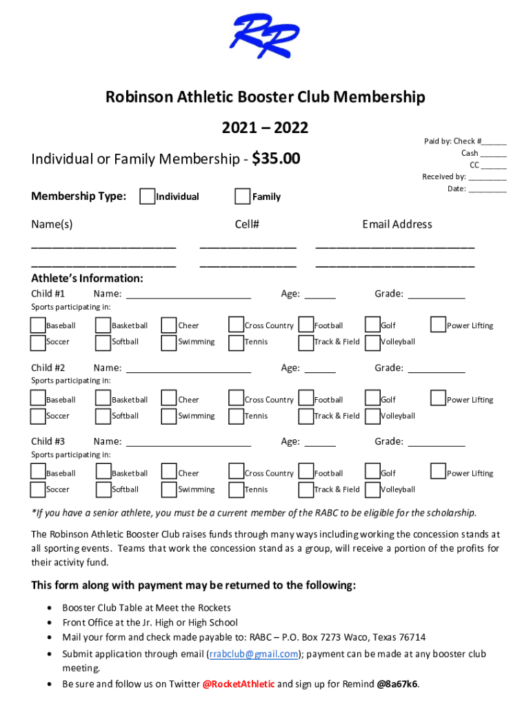 Fillable Online ATHLETIC BOOSTER CLUB - CASH COUNT SHEET Fax Email ...