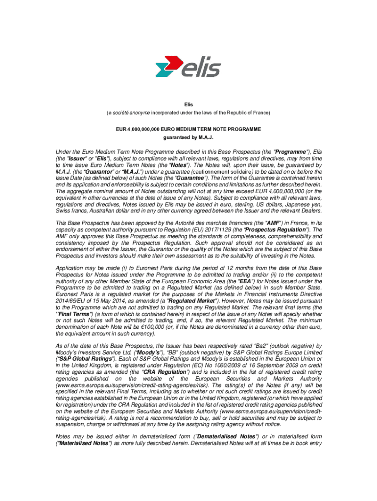 Fillable Online What Is a Euro Medium Term Note (EMTN)? Definition and ...
