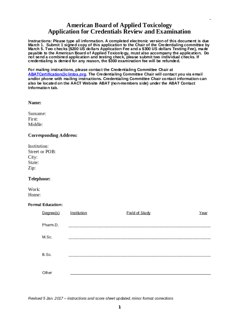 Diplomate of the American Board of Applied Toxicology ... Doc Template ...
