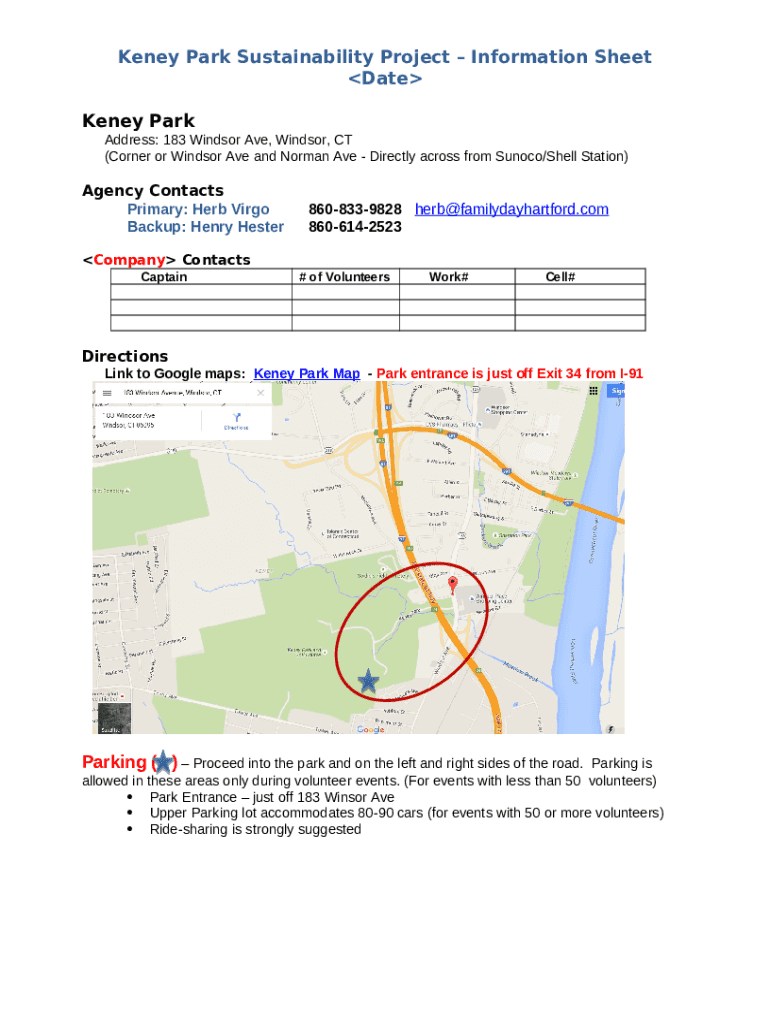 Keney Park Sustainability ProjectWindsor CT Doc Template | pdfFiller
