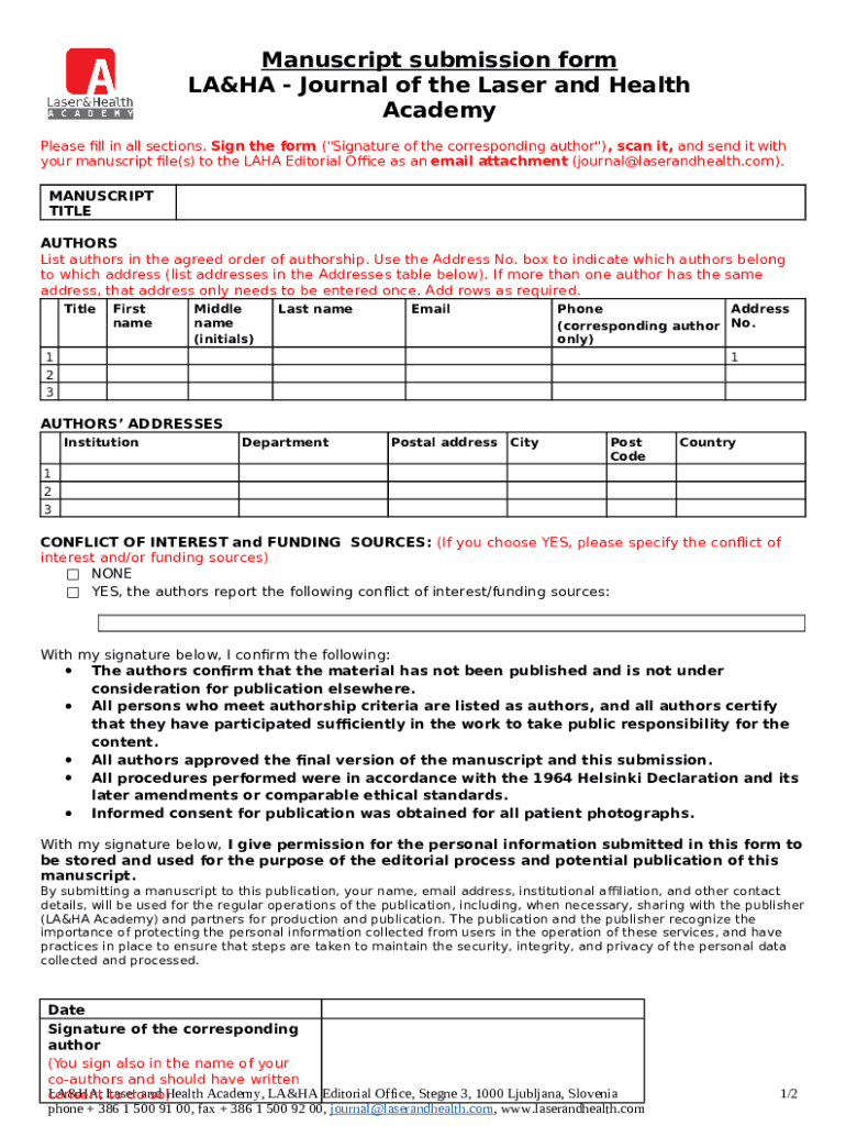 Journal of the Laser and Health Academy article submission Doc Template ...