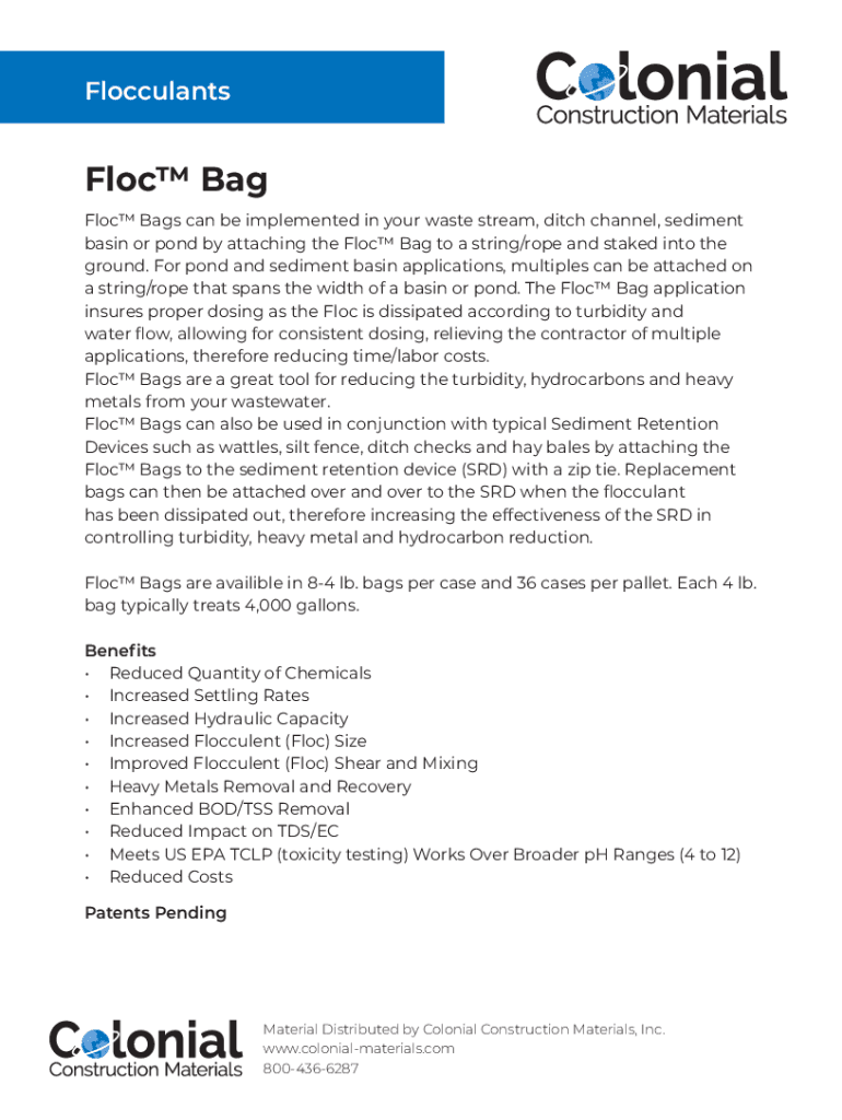 Fillable Online What the Flock? Flocculants use in Erosion Control!KCI ...