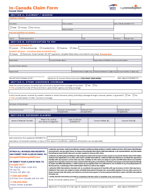 Fillable Online StudyInsured In-Canada Claim Form Fax Email Print ...
