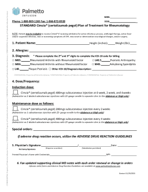 Fillable Online Palmetto Infusion Fax Email Print - pdfFiller