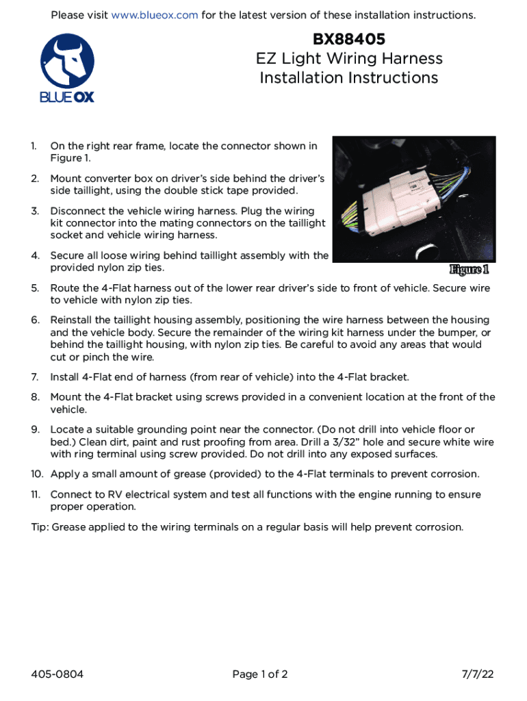 Fillable Online BX88405 EZ Light Wiring Harness Installation ...