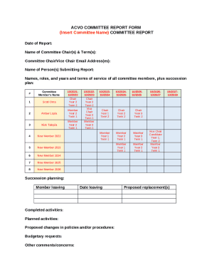 ACVO COMMITTEE REPORT Doc Template | pdfFiller