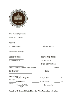 FILM PERMIT APPLICATION SIGN OFF SHEET - Taylor, TX Doc Template ...