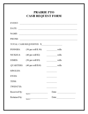Fillable Online prairie pto cash request form Fax Email Print - pdfFiller