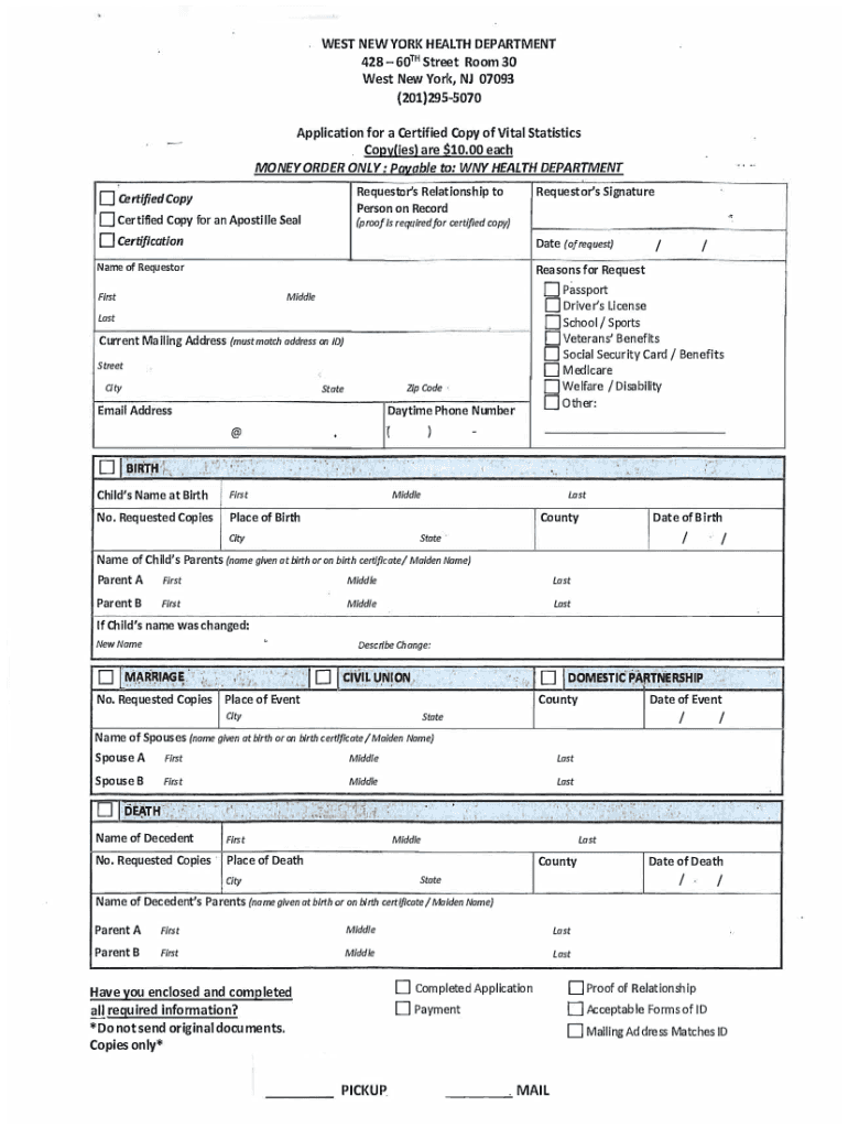 Fillable Online Application-Certified-Copy-Vital-Statistics- ... Fax ...