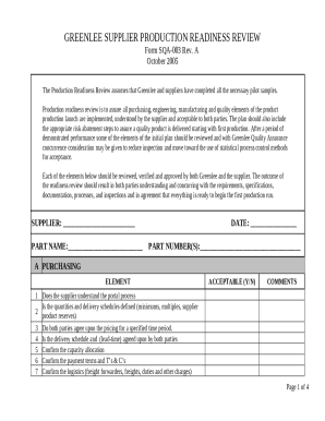 Production Readiness Review (During Pilot Runs) Doc Template | pdfFiller