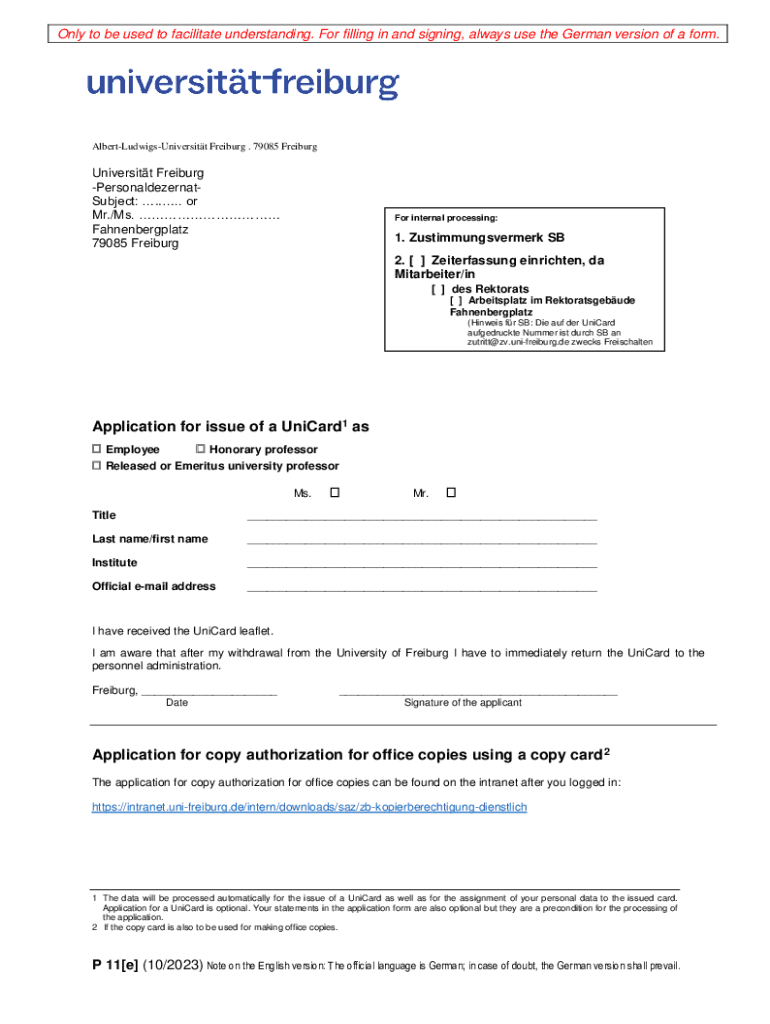 Fillable Online Client ProfileThe University of Freiburg, Germany, US ...