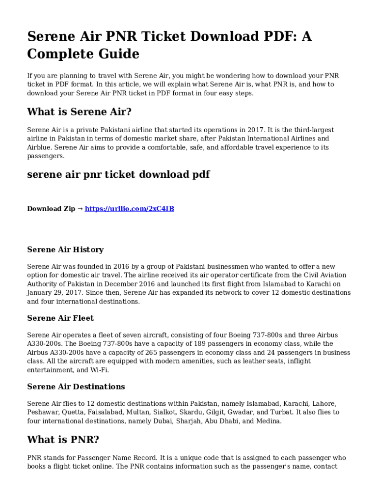 Fillable Online Check your Serene Flight PNR Status on Cleartrip Fax Email Print - pdfFiller