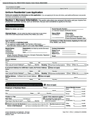 Fillable Online Uniform Residential Loan ApplicationContinuation Sheet Fax Email Print - pdfFiller