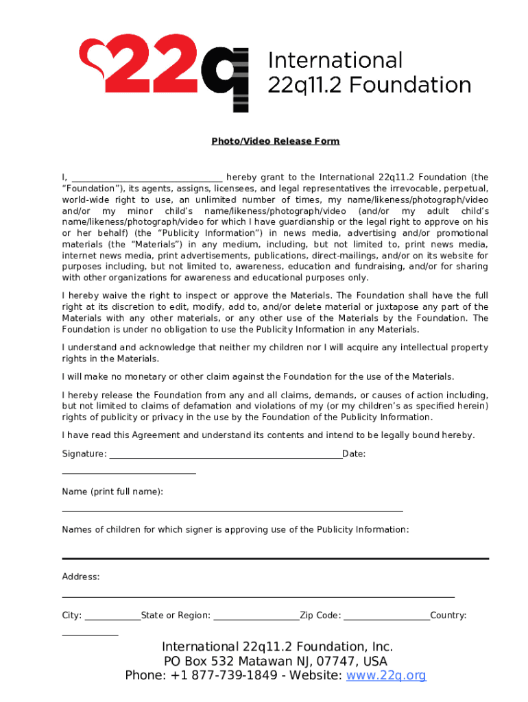 Personal Ination and Photo Release Doc Template | pdfFiller