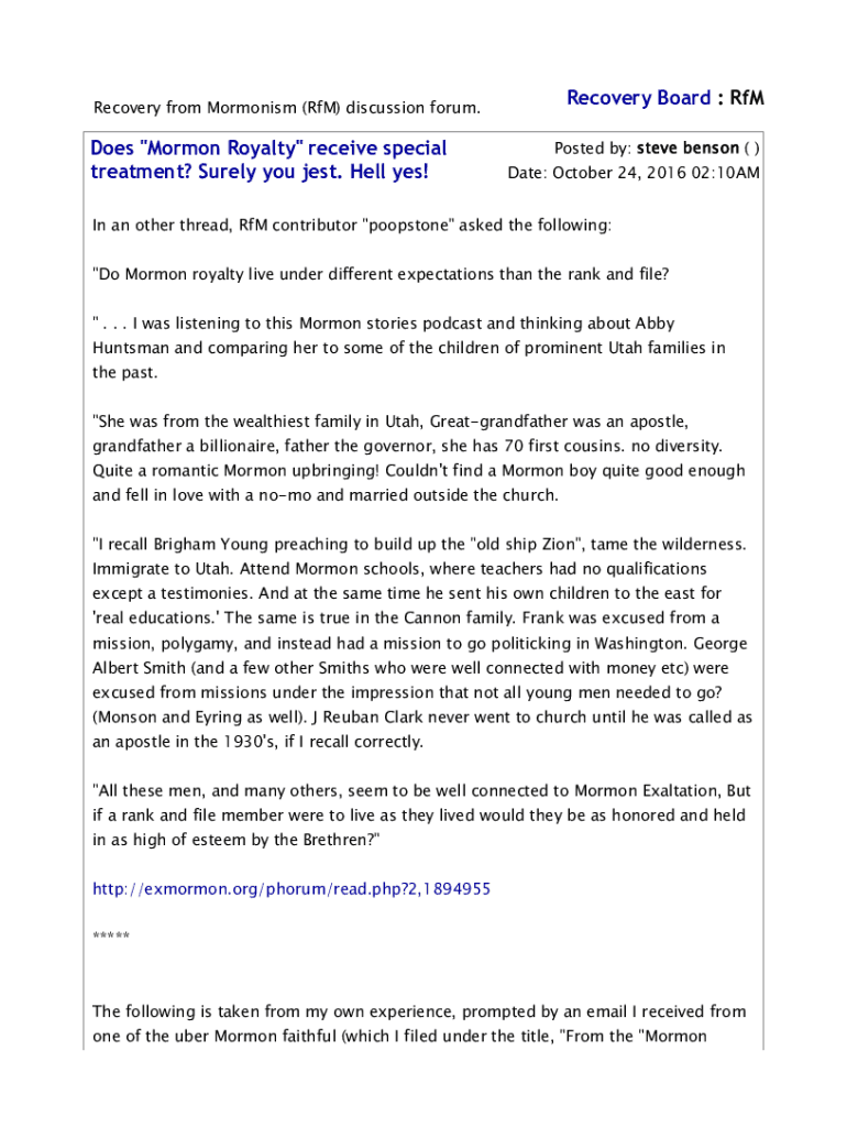 Fillable Online Dear LDS Church, Please stop telling my family and ...