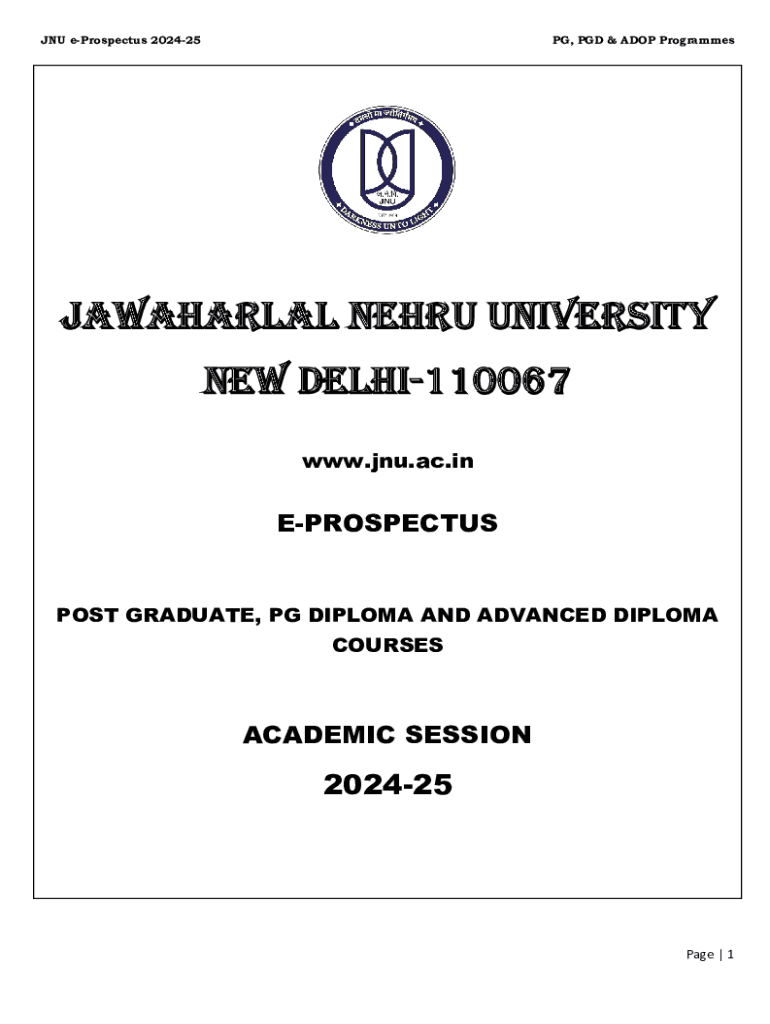 Fillable Online jnu ac jE-PROSPECTUS Fax Email Print - pdfFiller