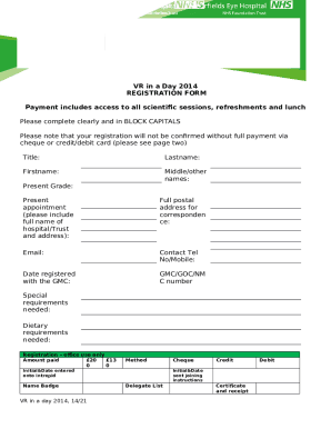 VR in a DAY 2014 REGISTRATION Doc Template | pdfFiller
