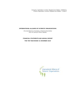 Fillable Online PACE. FINANCIAL STATEMENTS AND ANNUAL REPORT Fax Email ...