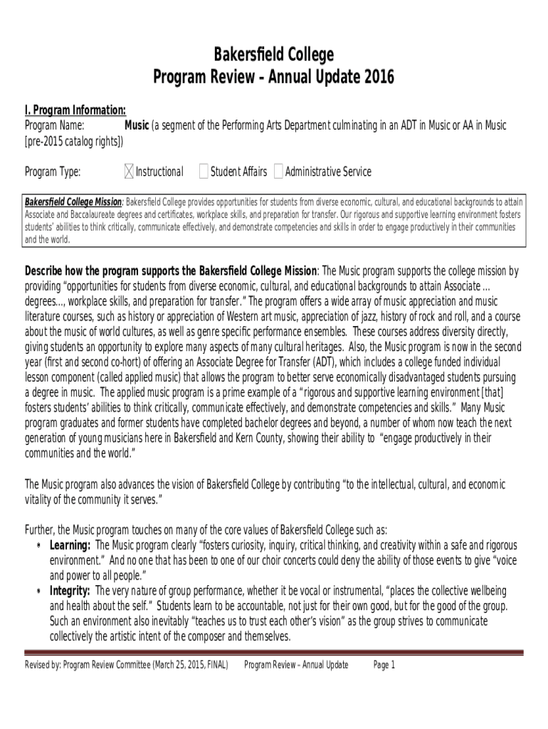 Program Name:Music (a segment of the Pering Arts Department culminating ...