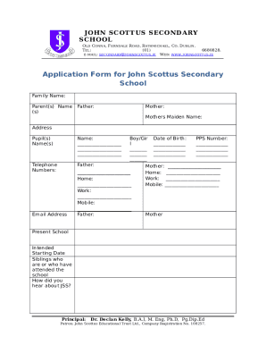 Secondary School Admission Doc Template | pdfFiller