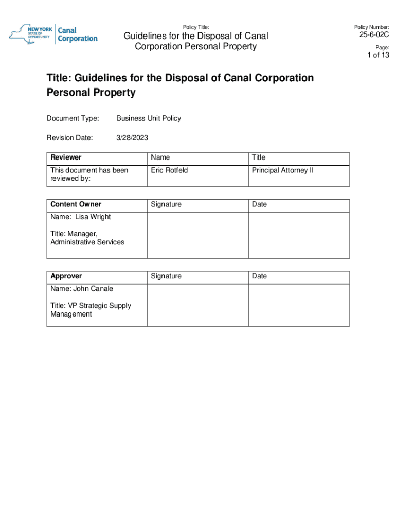 Fillable Online Rules and Regulations - Canal Corporation - New York State Fax Email Print ...