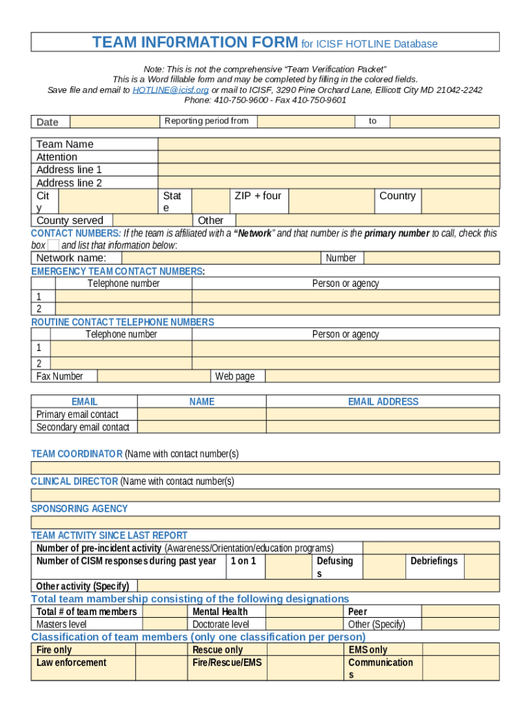 team inf0rmation Doc Template | pdfFiller
