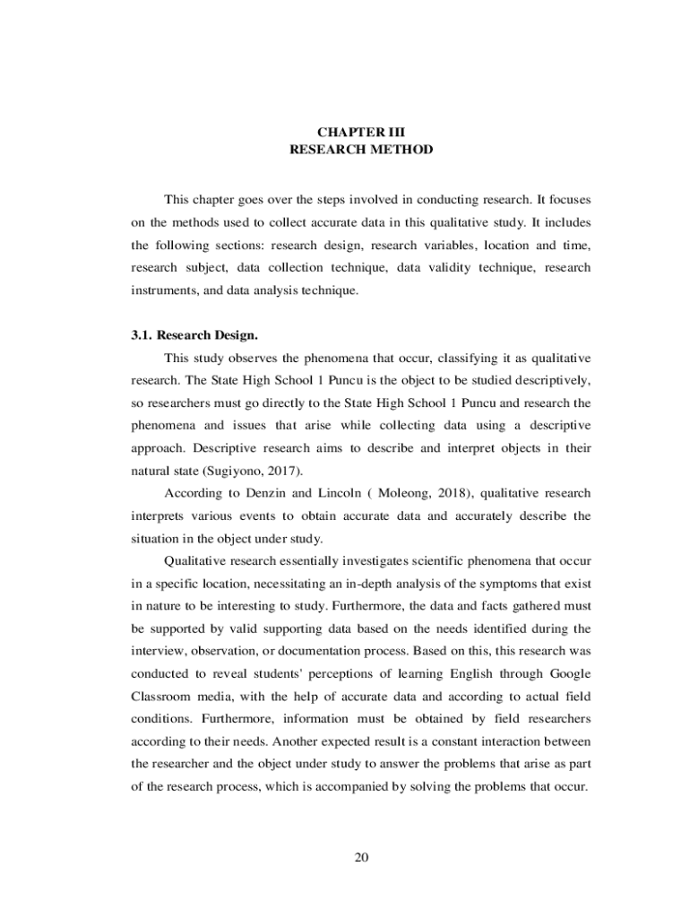 Fillable Online 41 CHAPTER 3 Procedures Qualitative research was ...