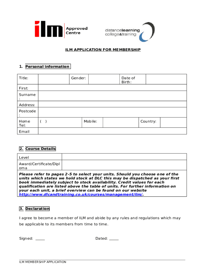 ilm-membership-application-.doc Doc Template | pdfFiller