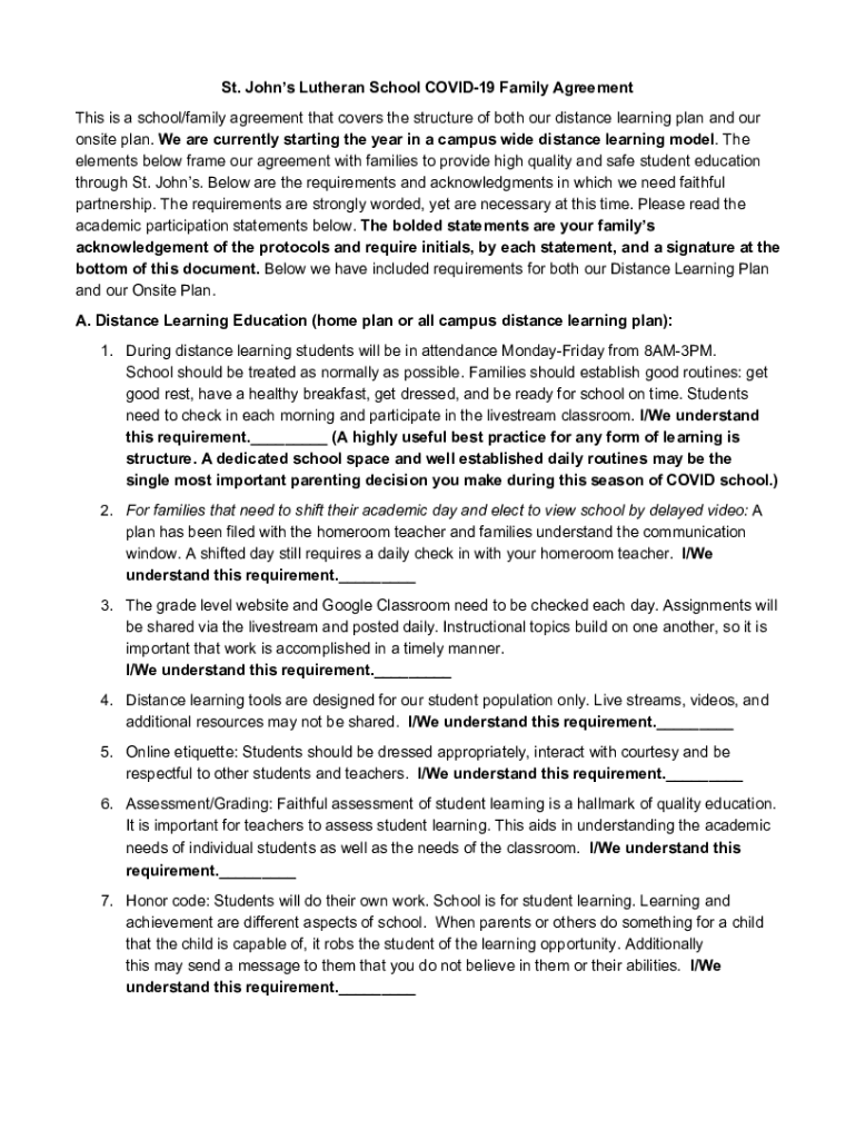 Fillable Online St. John's Lutheran School 2022-2023 Tuition Agreement Fax Email Print - pdfFiller