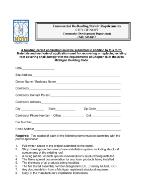 Fillable Online Commercial Re-Roofing Permit Requirements Fax Email ...