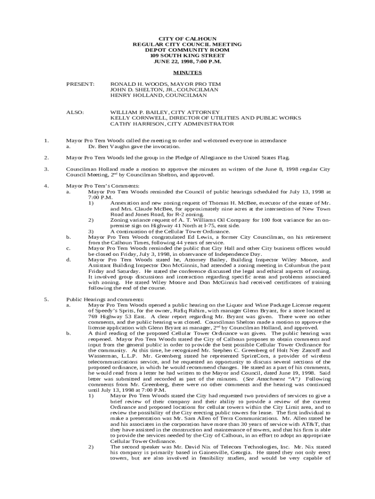 Bert Vaughn gave the invocation Doc Template | pdfFiller