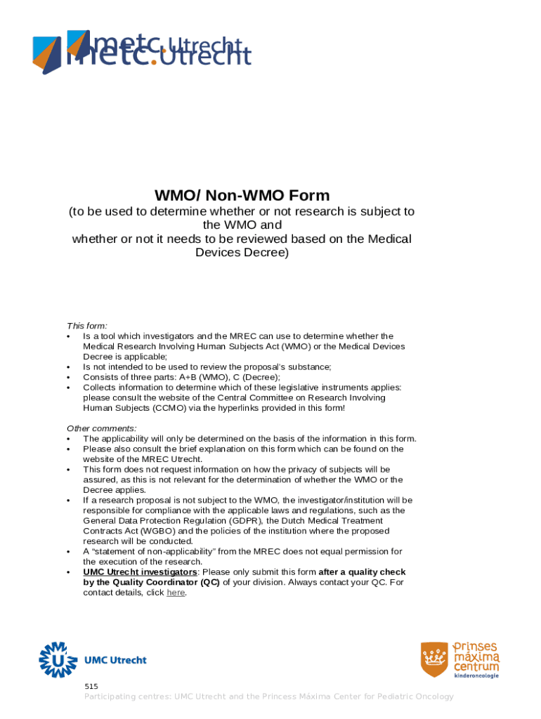 WMO / Non-WMO Doc Template | pdfFiller