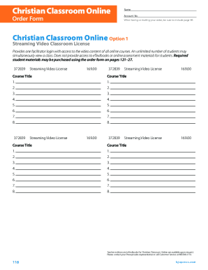 Fillable Online 2024 Christian Classroom Online Order form Fax Email ...