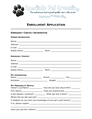 Dog Daycare General Ination and Policies Doc Template | pdfFiller