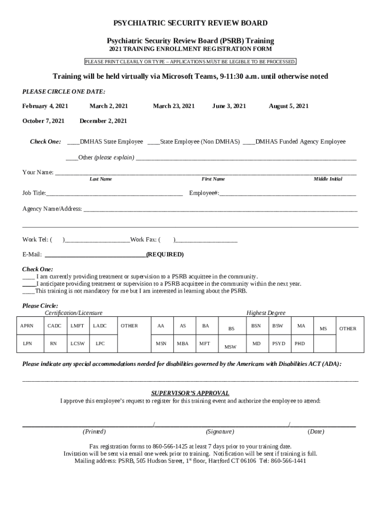 OREGON PSYCHIATRIC SECURITY REVIEW BOARD Doc Template | pdfFiller