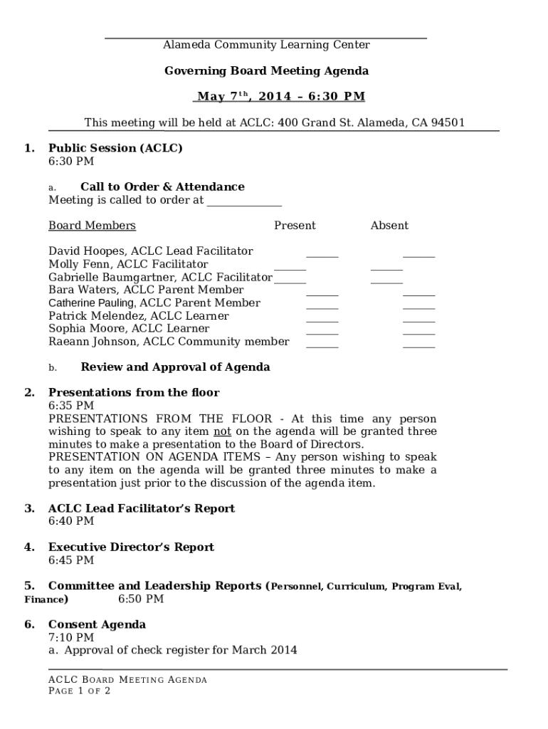 Gabrielle Baumgartner, ACLC Facilitator Doc Template | pdfFiller