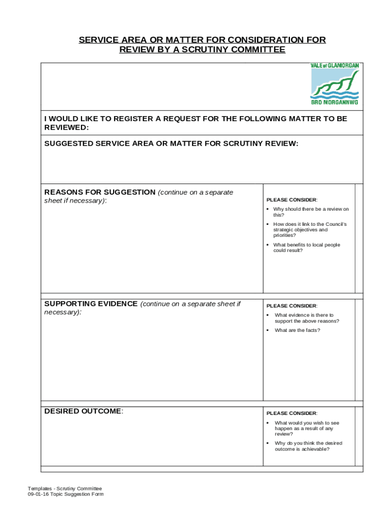 09-01-16 Topic Suggestion Doc Template | pdfFiller