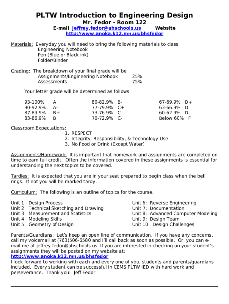 Project Lead The Way: Introduction to Engineering Design Doc Template ...