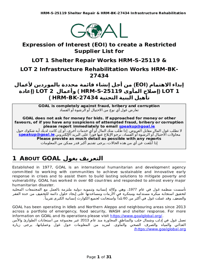 Expression of Interest (EOI) to create Restricted Supplier ... Doc ...