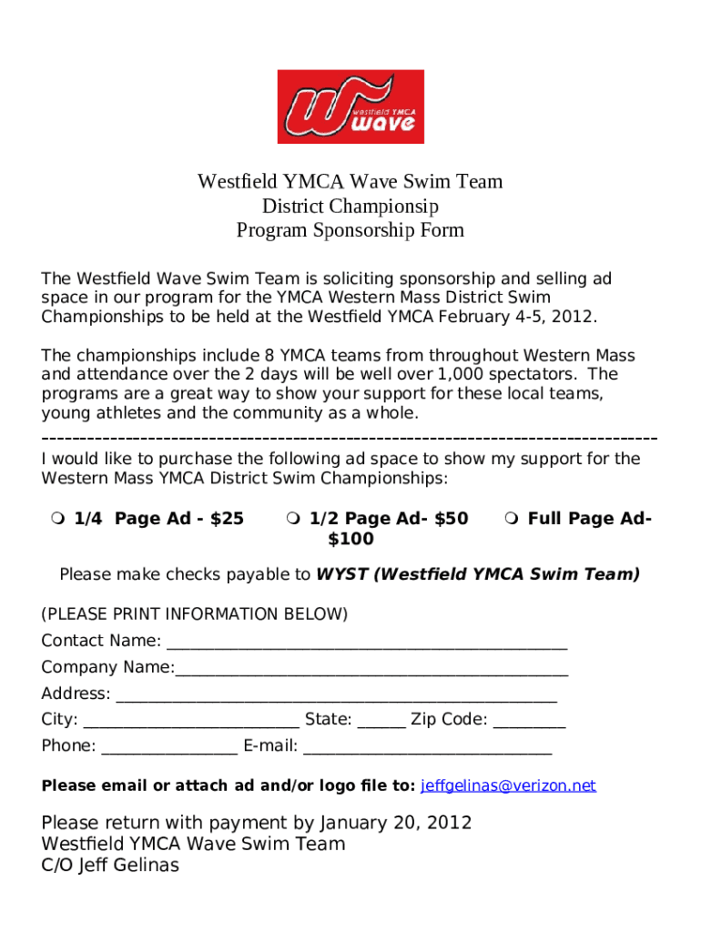 Westfield Ymca Wave Swim Team Why Advertise With Us Doc Template