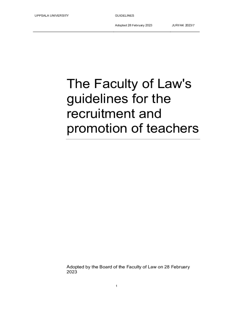 Fillable Online The Faculty of Law's Guidelines for Appointment and ...